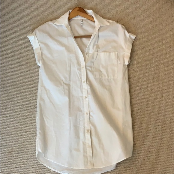 Zara | Tops | Zara White Button Down Tunic | Poshmark